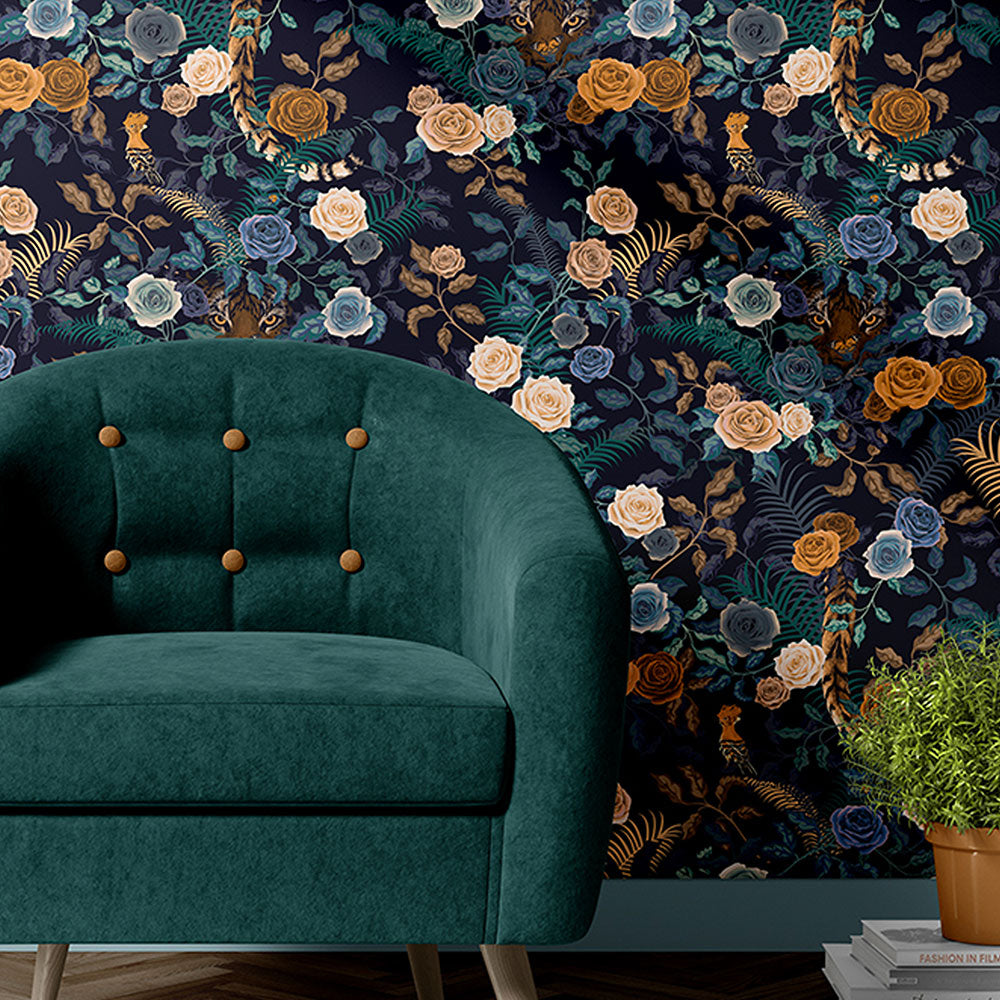 Feature Wall Wallpaper; Unleashing Fearless Drama in Your Living Room ...