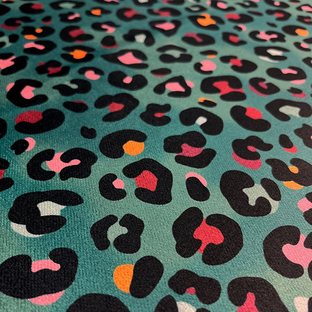 Colourful Leopard Print Velvet Fabric Sample | Becca Who