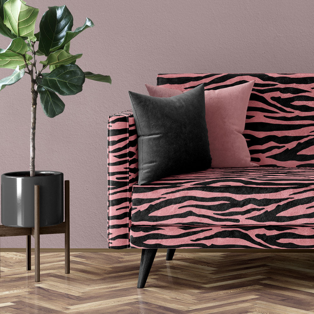 Pink & Black Zebra Print | Designer Furnishing Fabric – Becca Who