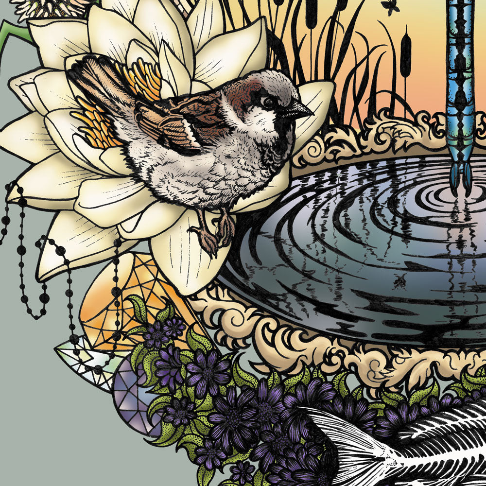 Dragonfly Dance in Soft Green | Wall Art Print – Becca Who Ltd