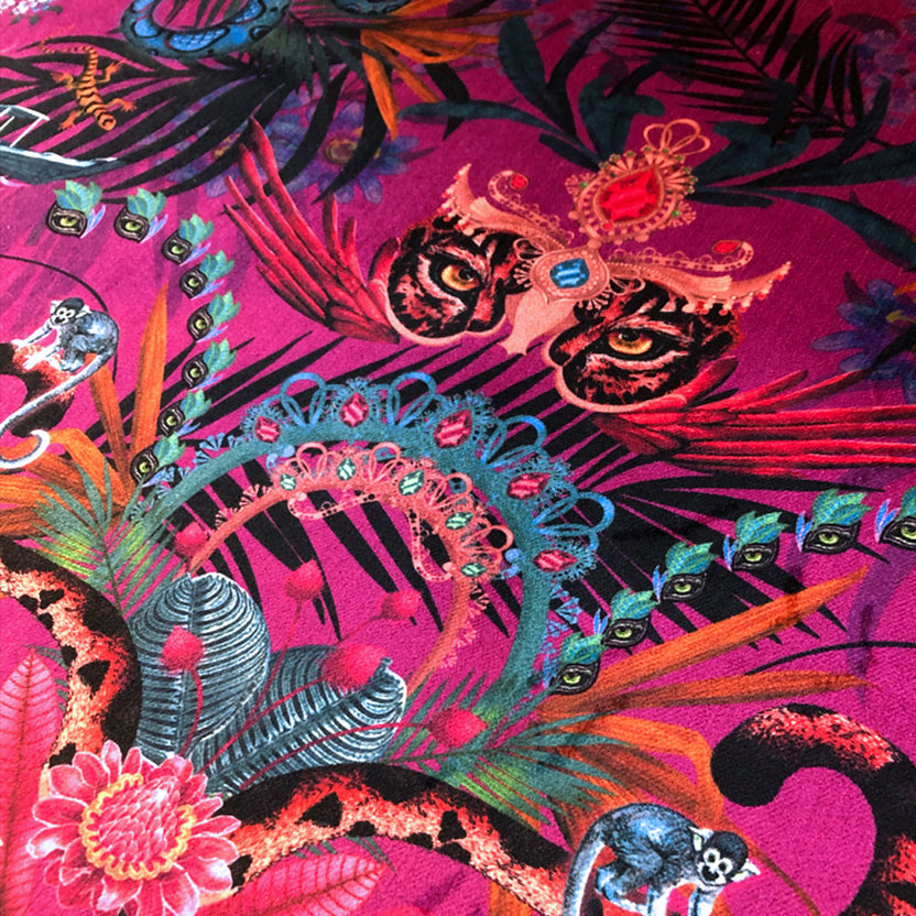 Becca Who Jungle Print Fabric | Amazon Trip in Violet