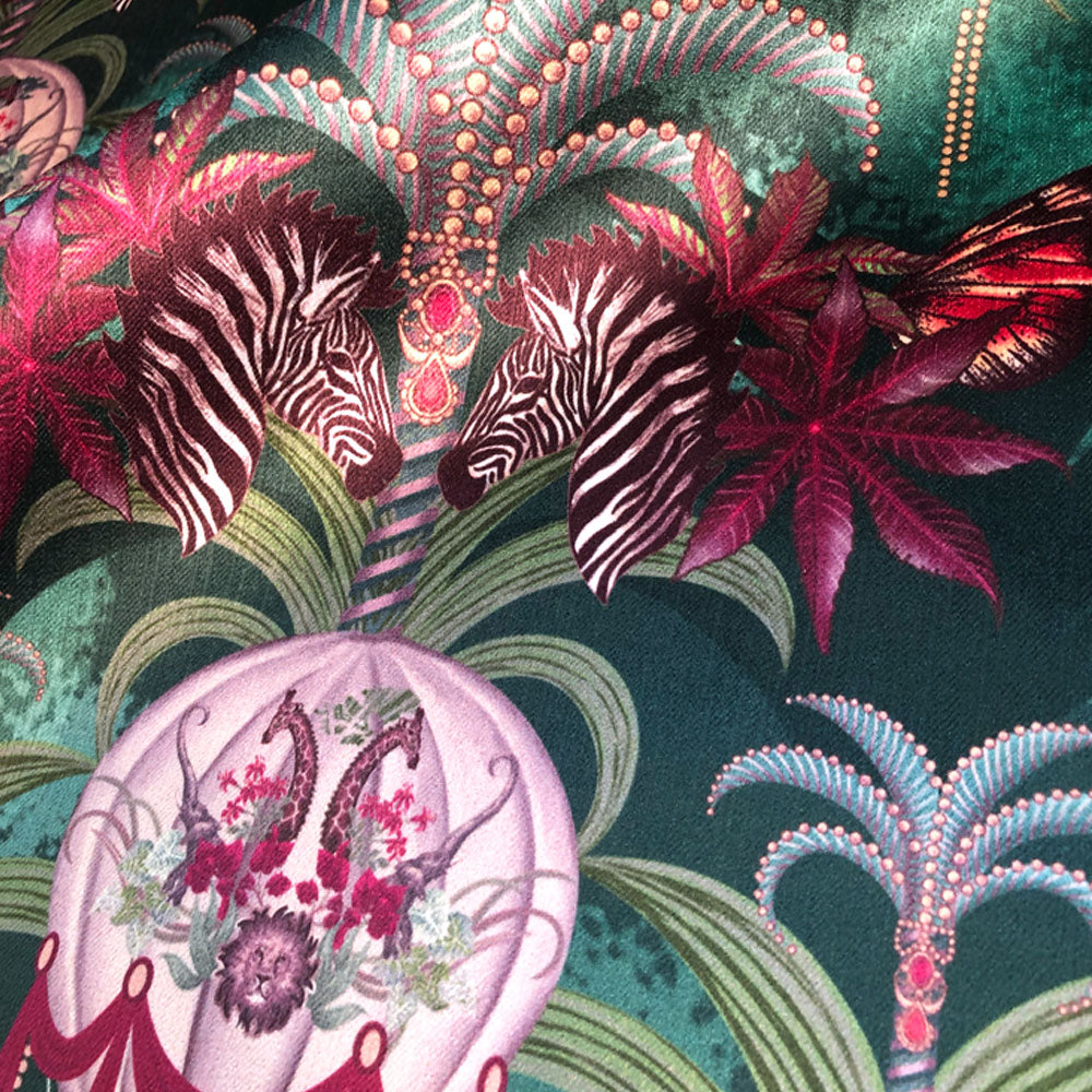 Becca Who Designer Fabric | Balloon Safari in Emerald Green