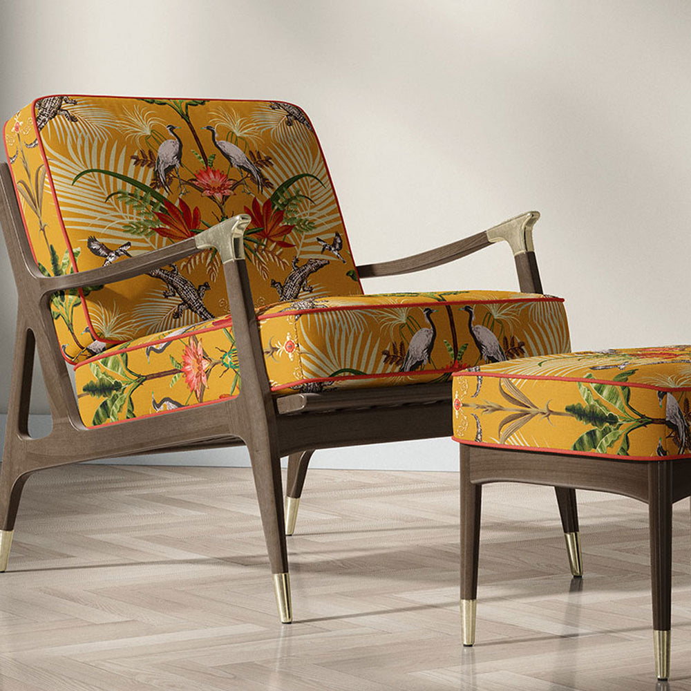 Crocodilia in Sunset Yellow | Designer Velvet Fabric – Becca Who