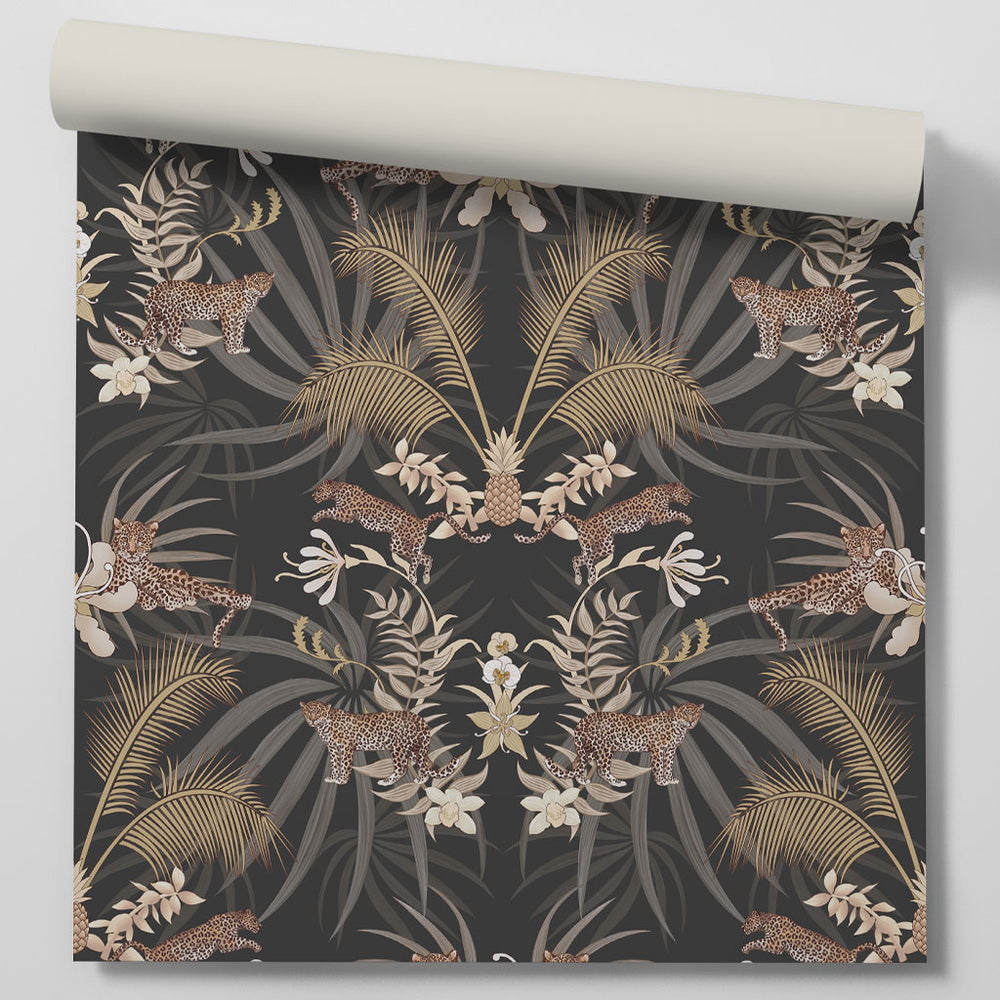 Luxury Designer Wallpaper | Leopard Luxe in Charcoal – Becca Who