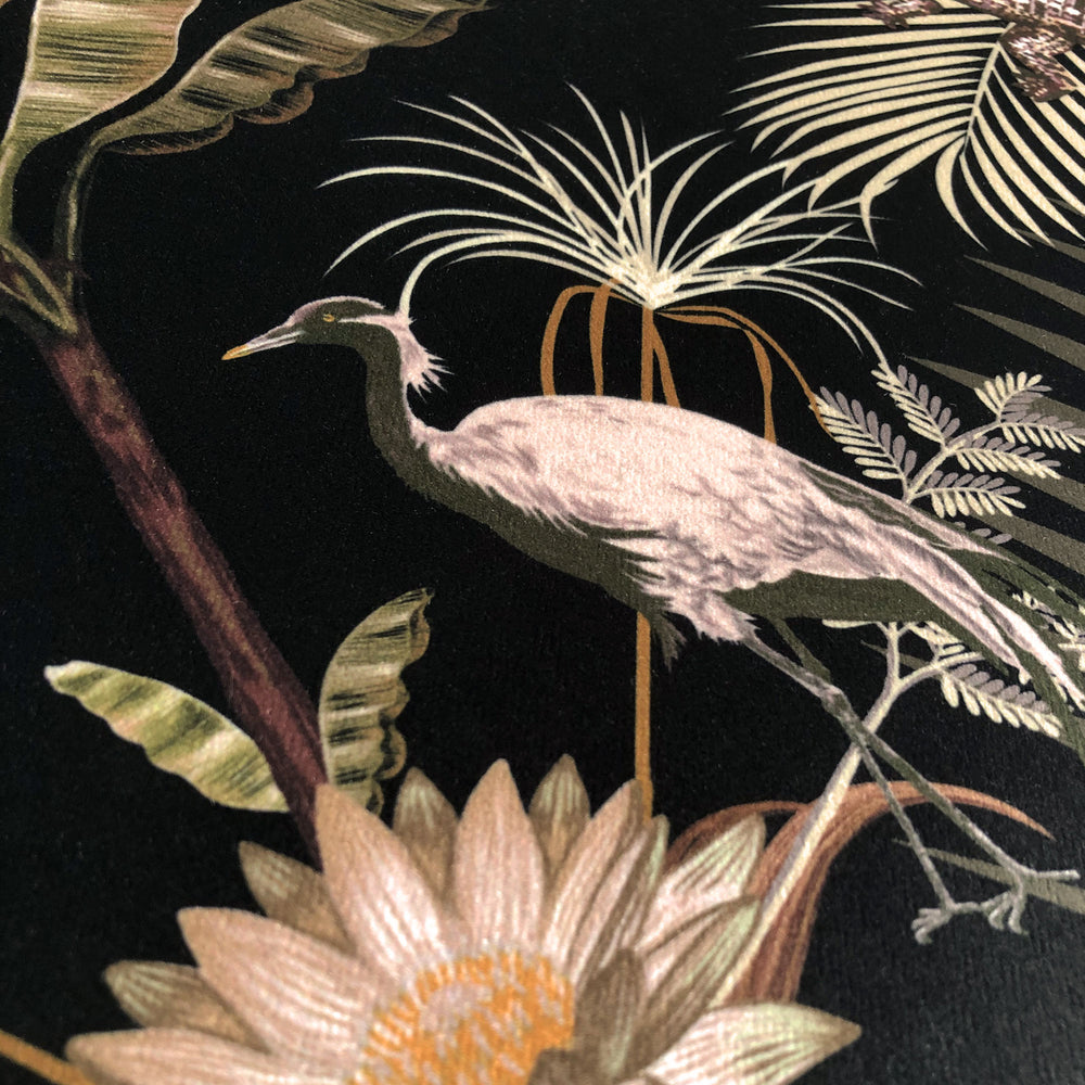 Crocodilia in Ebony Black & Gold | Designer Velvet Fabric – Becca Who