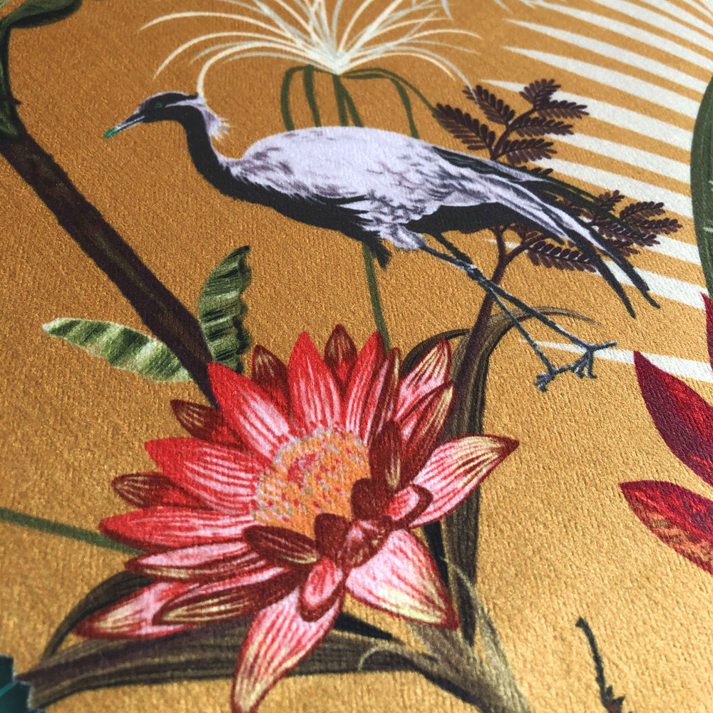 Crocodilia in Sunset Yellow | Designer Velvet Fabric – Becca Who