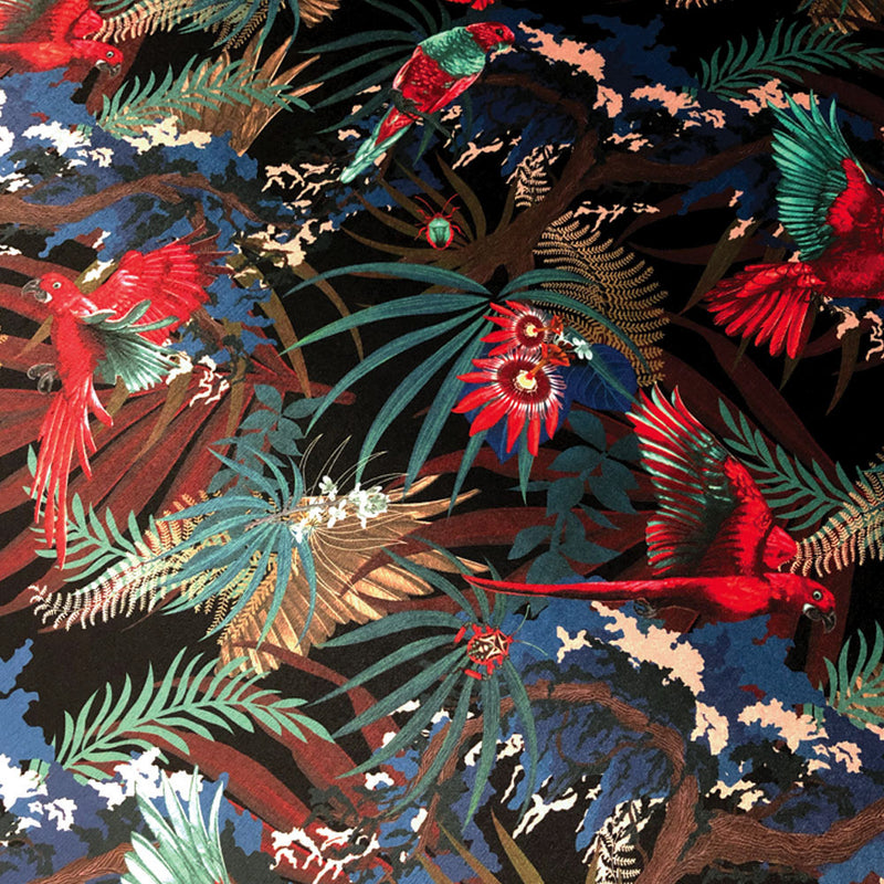 Rainforest Rush in Black | Velvet Fabric Sample – Becca Who
