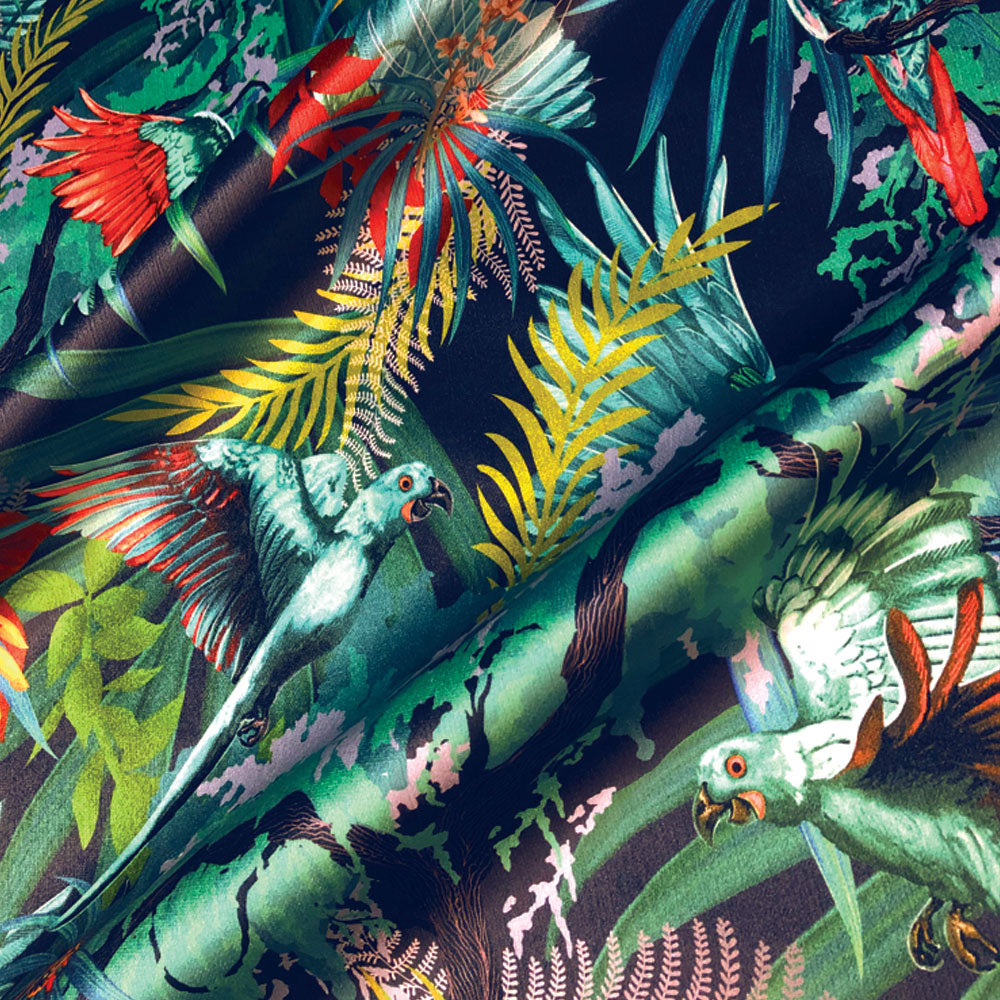 Rainforest Rush in Teal | Velvet Fabric Sample – Becca Who