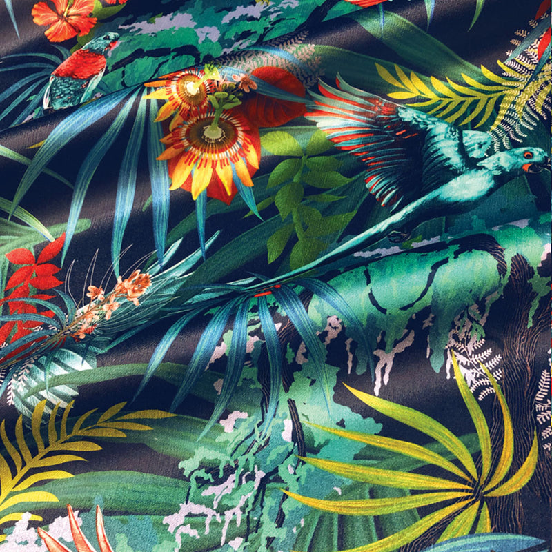 Rainforest Rush in Teal | Velvet Fabric Sample – Becca Who